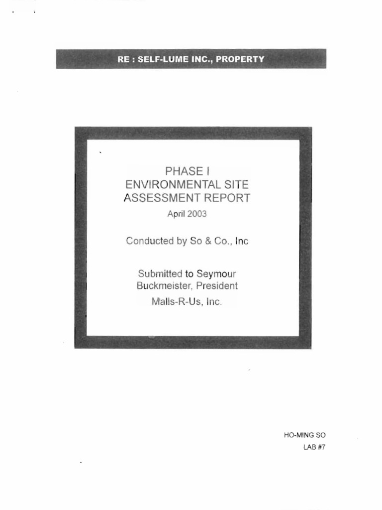 Phase I Report Example | PDF | Surveying | Topography