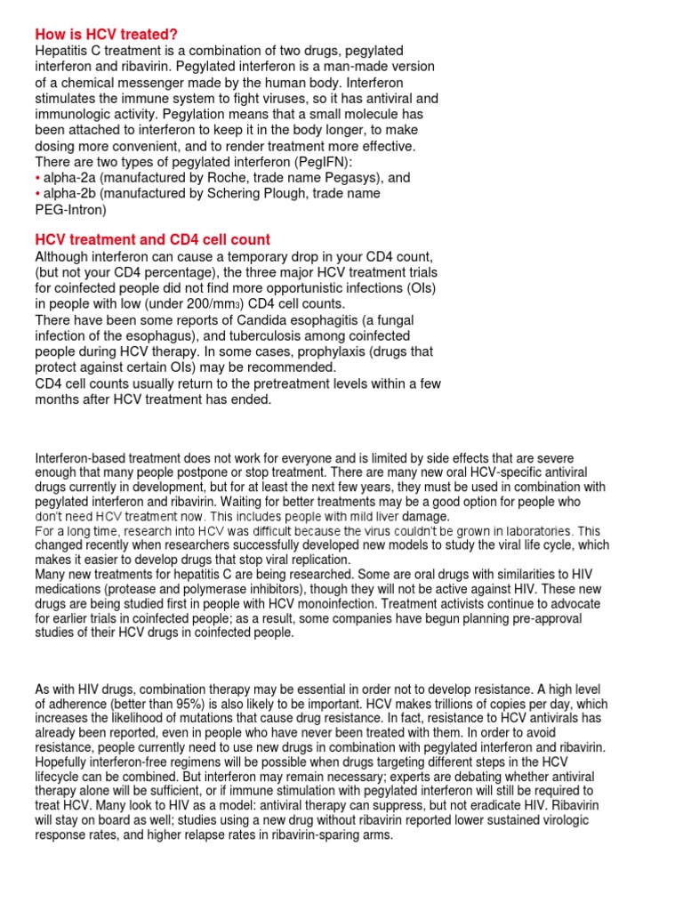 How Is HCV Treated? | PDF | Antiviral Drug | Interferon