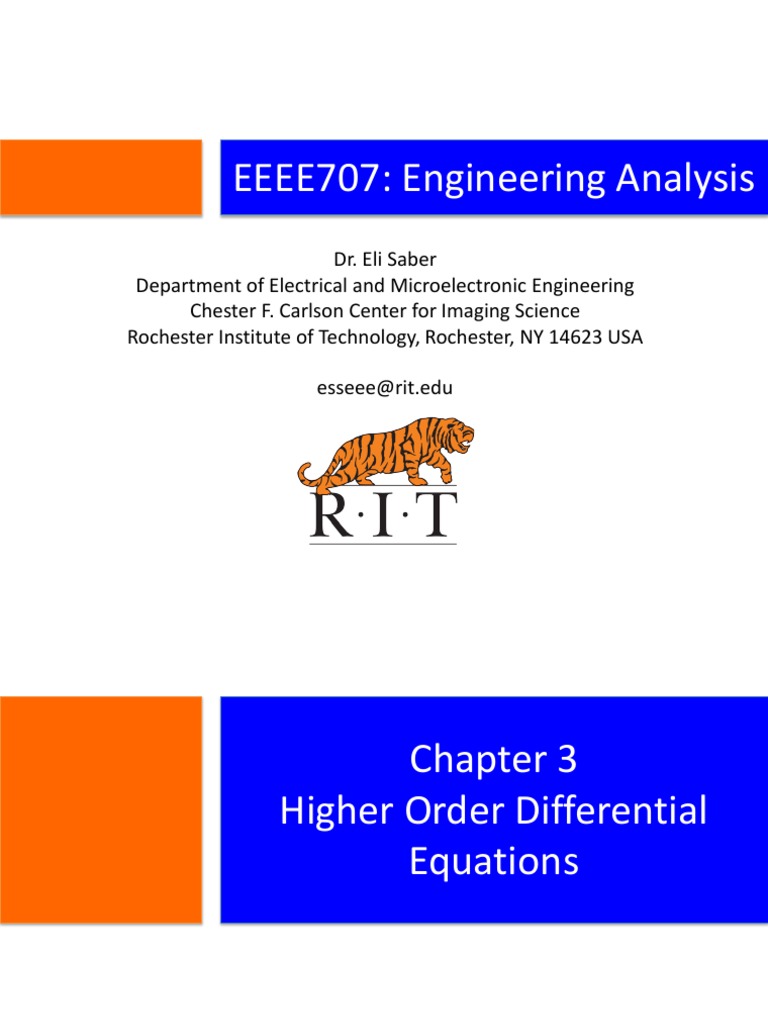 Chapter 3-Higher Order Differential Equations | PDF | Ordinary Differential Equation | Equations