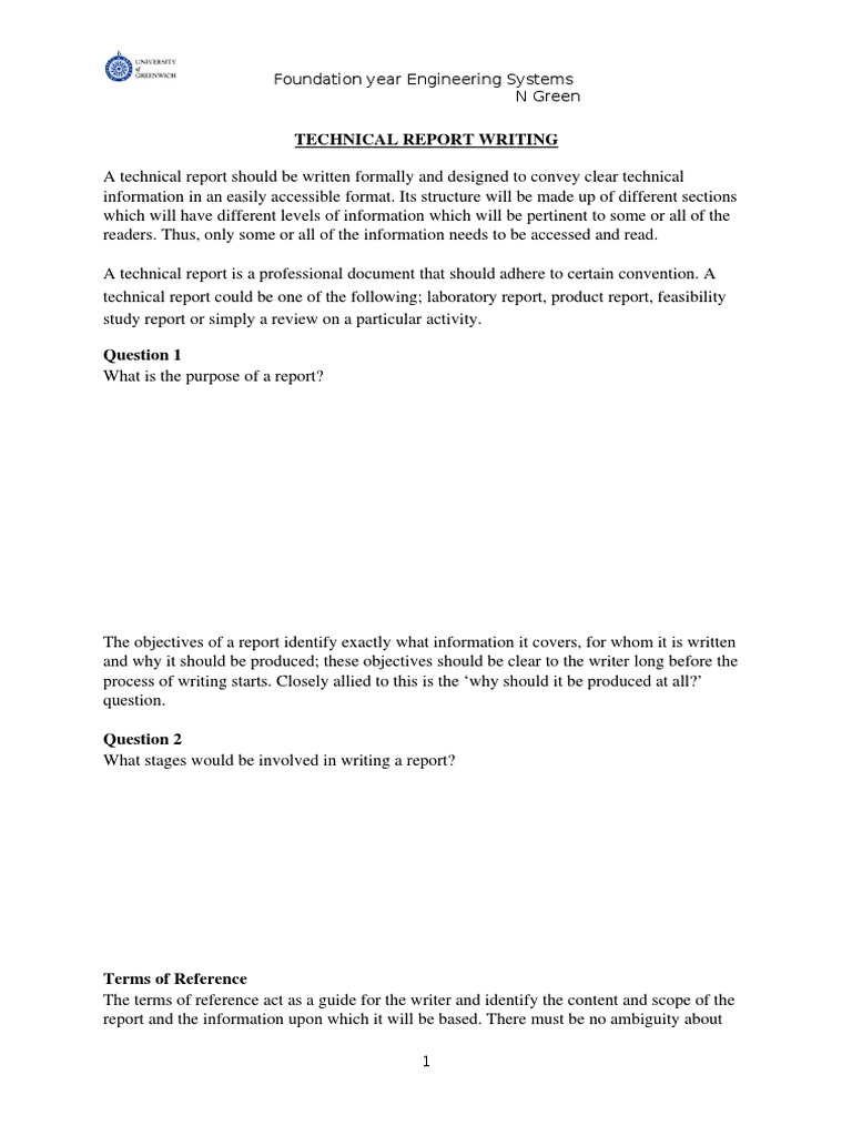 1 Technical Report Writing | PDF | File Format | Information