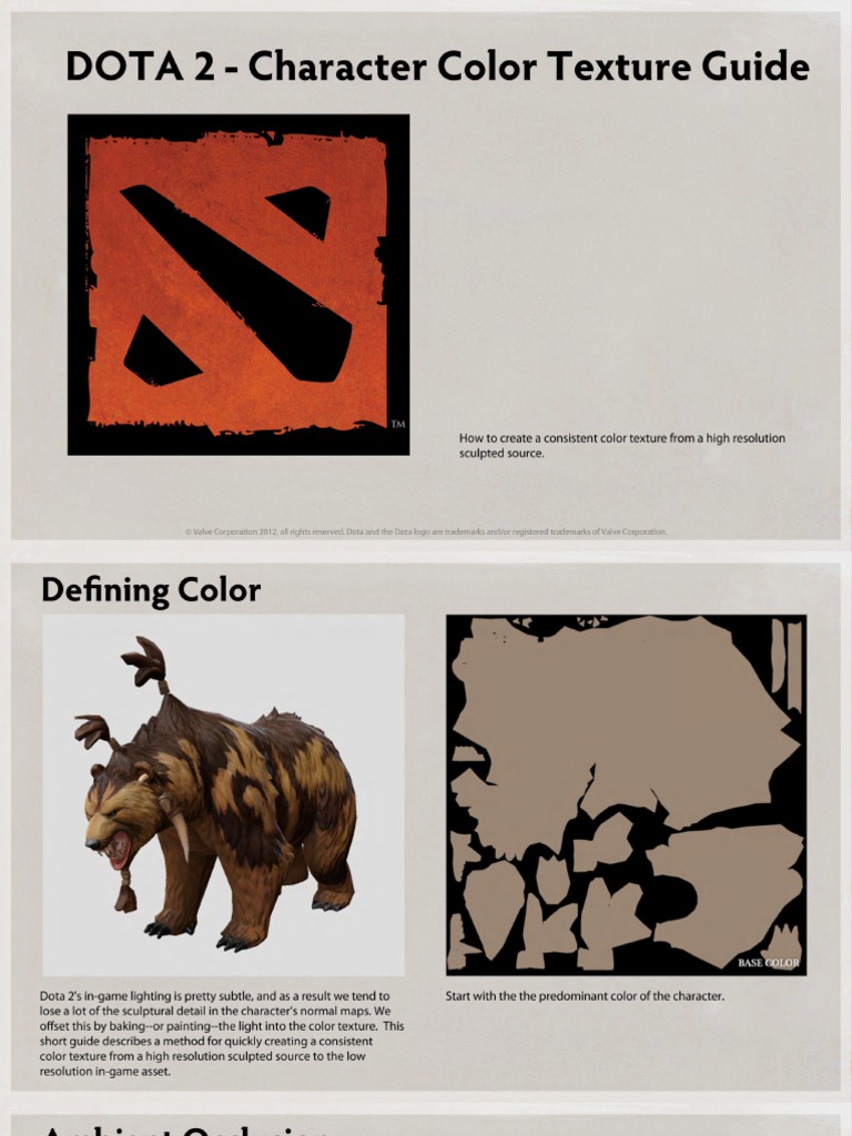 Dota 2 Character Texture Guide | PDF | 3 D Modeling | Animation
