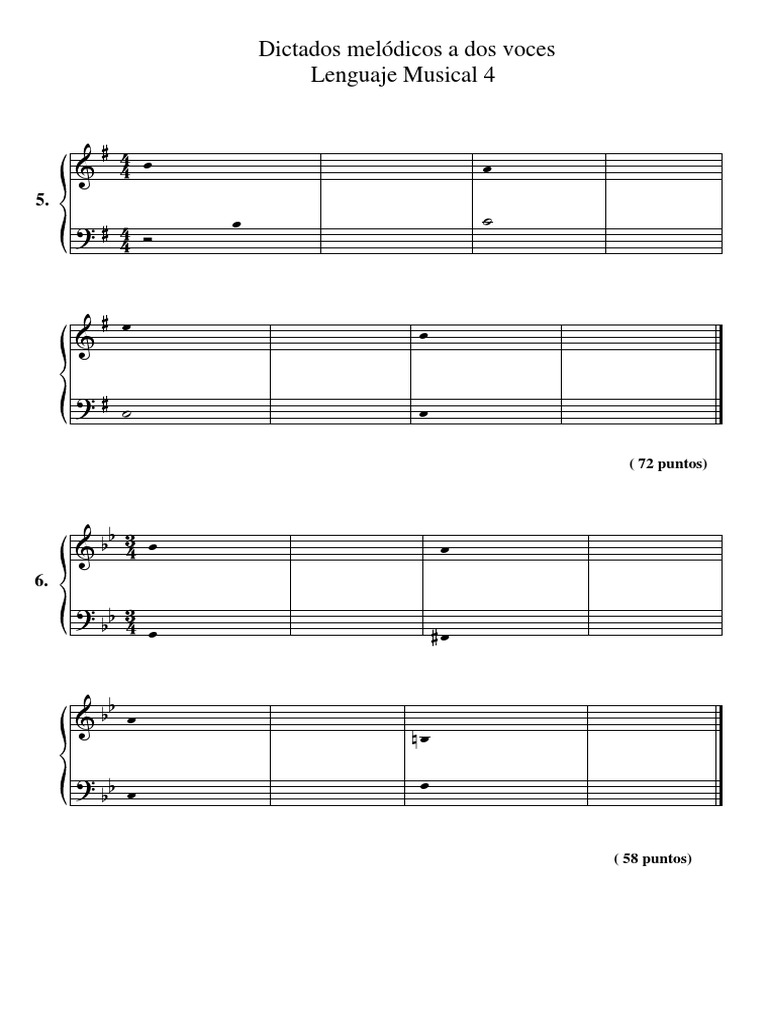 Dictado A Dos Voces - 5,6 - Hoja de Respuesta | PDF