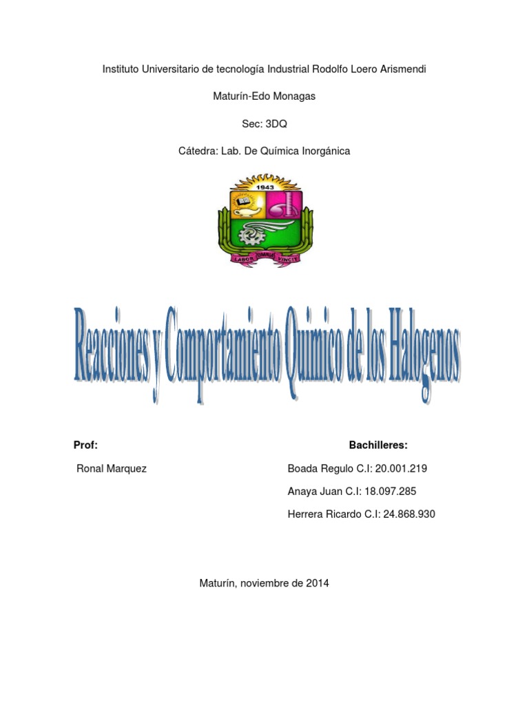 Reacciones y Comportamiento Quimico de Los Elementos Del Grupo 15 | PDF | Sustancias químicas ...