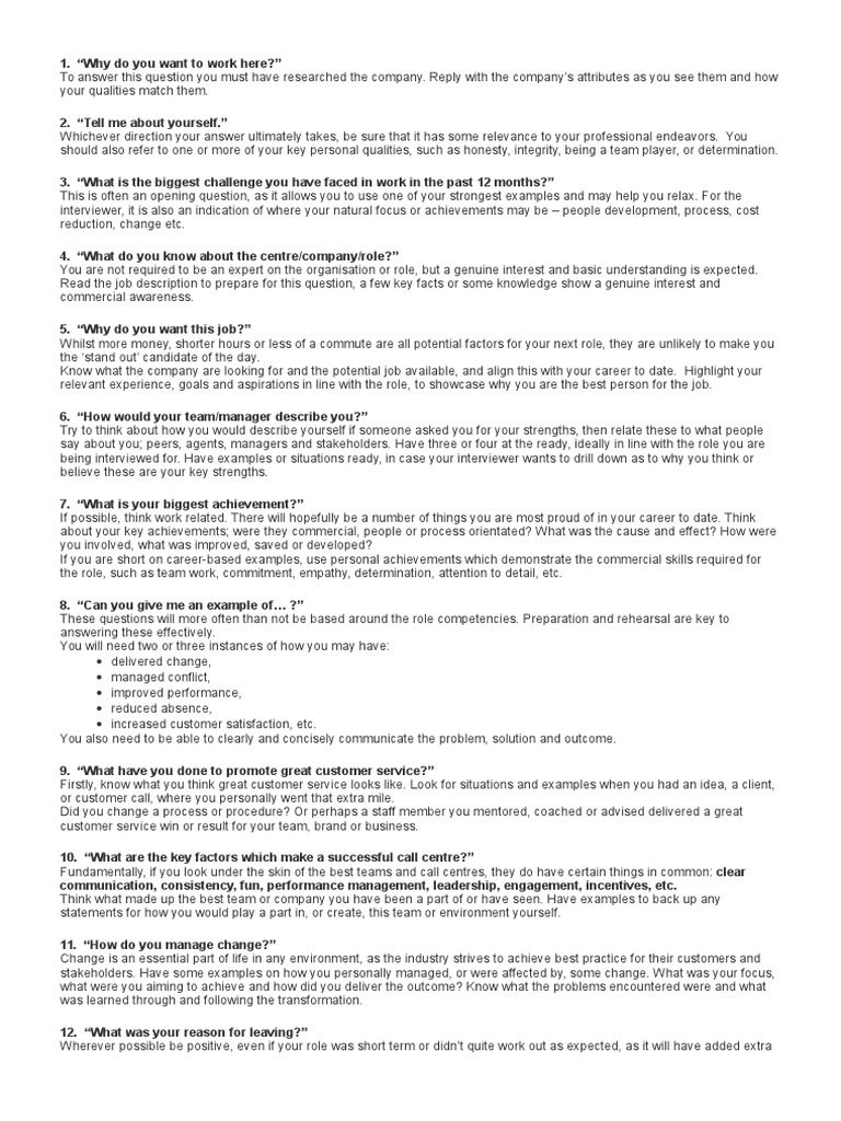 Competency Interview Questions | PDF | Motivation | Motivational