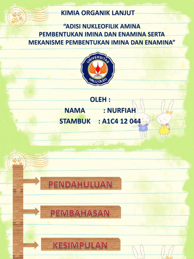 Reaksi Adisi Nukleofilik Amina terhadap Aldehid dan Keton: Pembentukan Imina dan Enamina serta ...