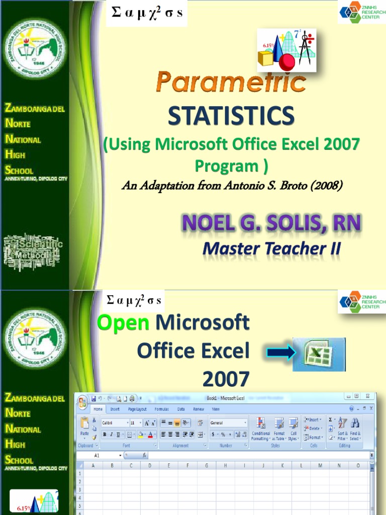 Parametric Stat Excel MS2007 Prez | PDF | Student's T Test | F Test