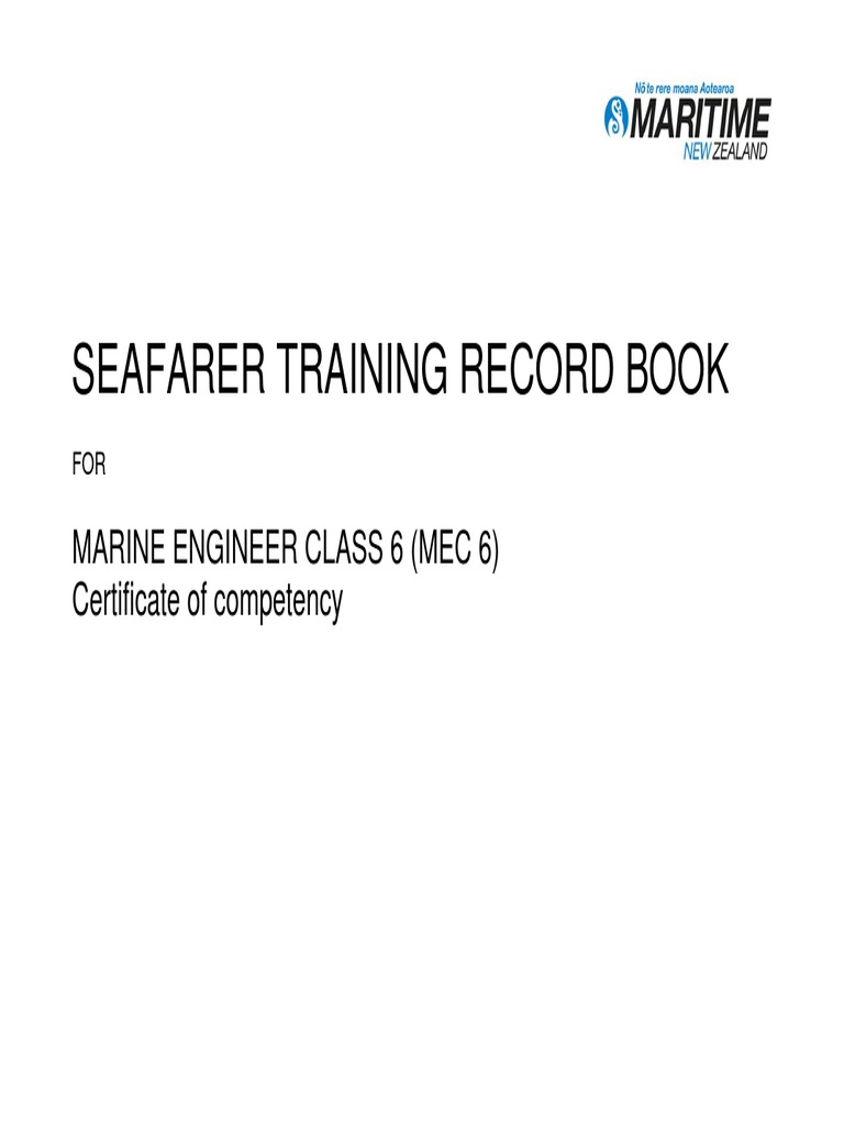 Seafarer Training Record Book MEC6 | PDF | Sailor | Firefighting