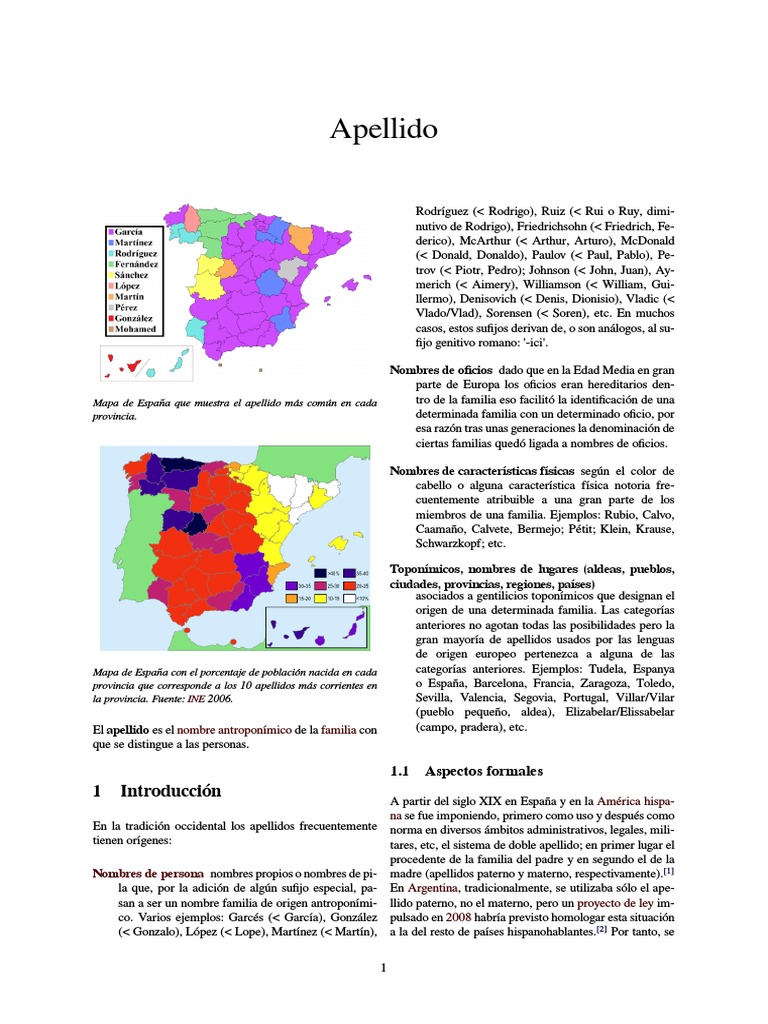 Orígenes y tipos de apellidos en España | PDF | Apellido | Onomástica