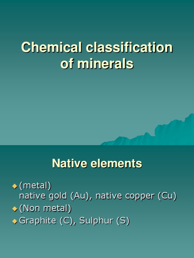 Chemical Classification of Minerals | PDF | Minerals | Sets Of Chemical ...