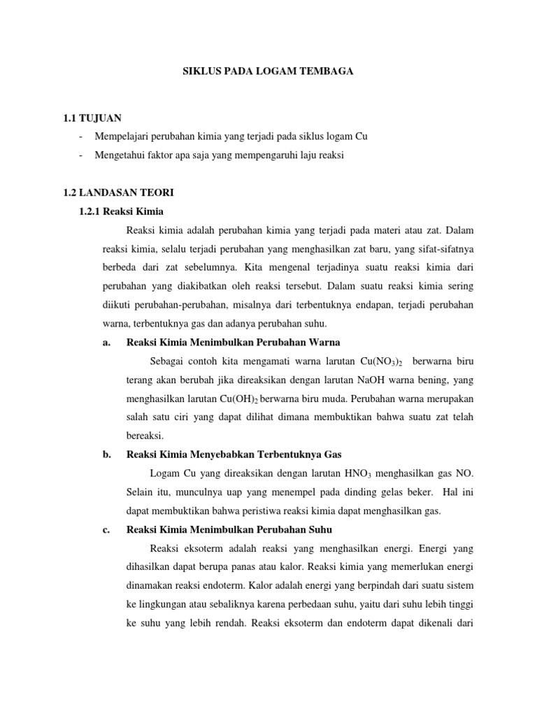Siklus Logam Cu | PDF