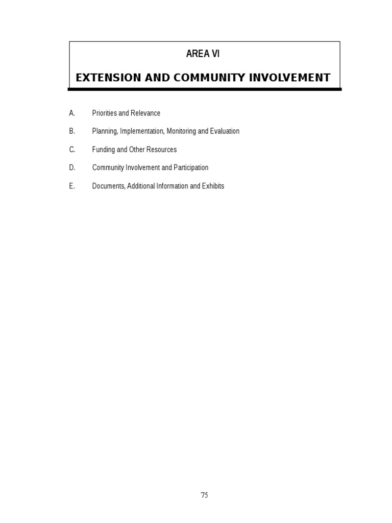Area Vi Extension and Community Involvement | PDF | Monitoring And ...