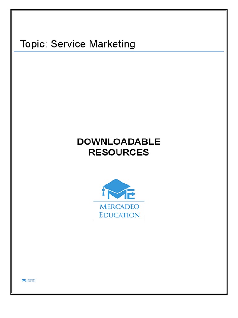 Topic: Service Marketing: Downloadable Resources | PDF | Value ...