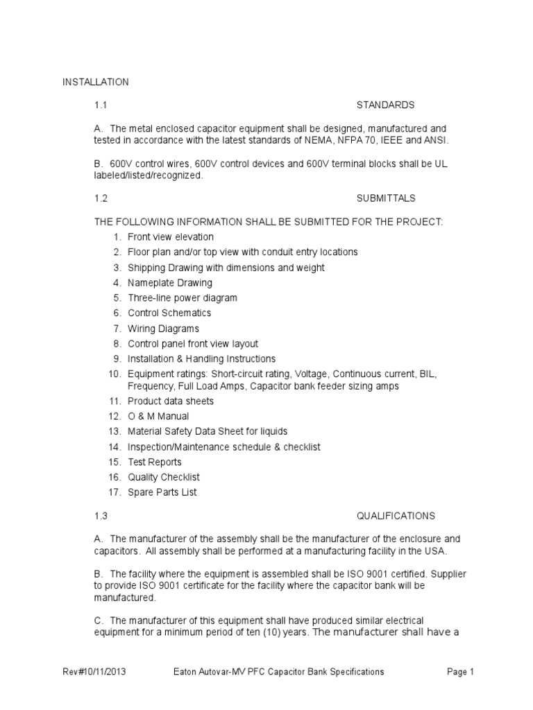 Capacitor BANK | PDF | Capacitor | Fuse (Electrical)