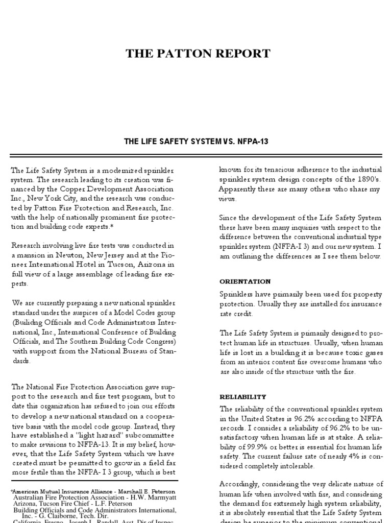Patton Report 22 | PDF | Fire Sprinkler System | Pipe (Fluid Conveyance)
