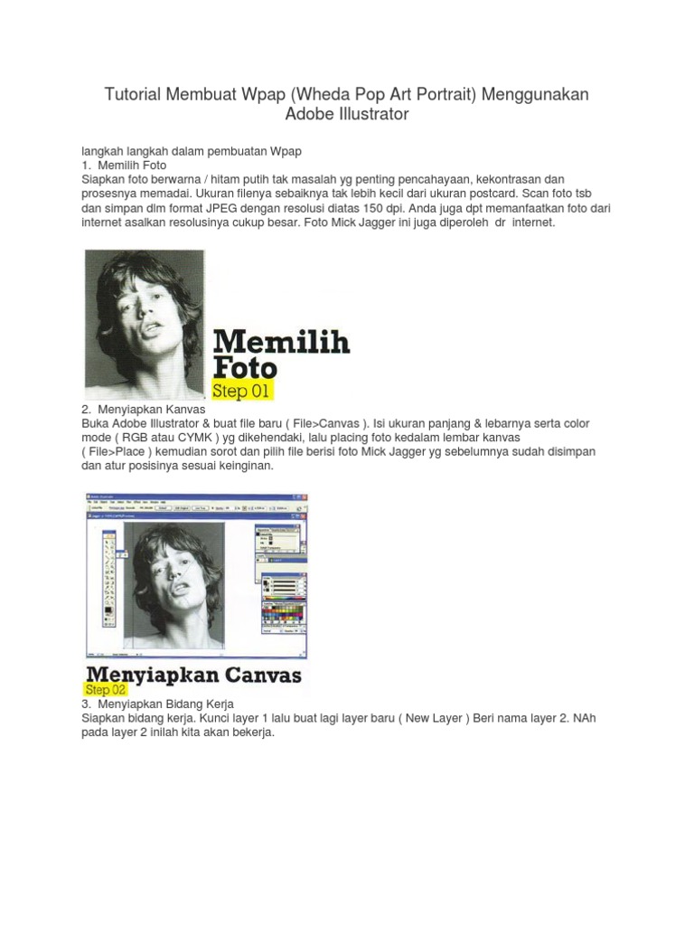 Tutorial Membuat Wpap Menggunakan Adobe Illustrator | PDF