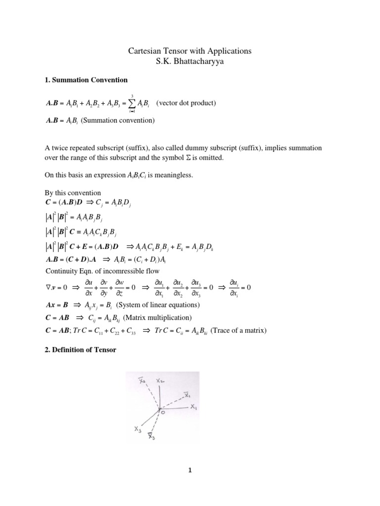 Cartesian Tensor With Applications | PDF | Tensor | Euclidean Vector
