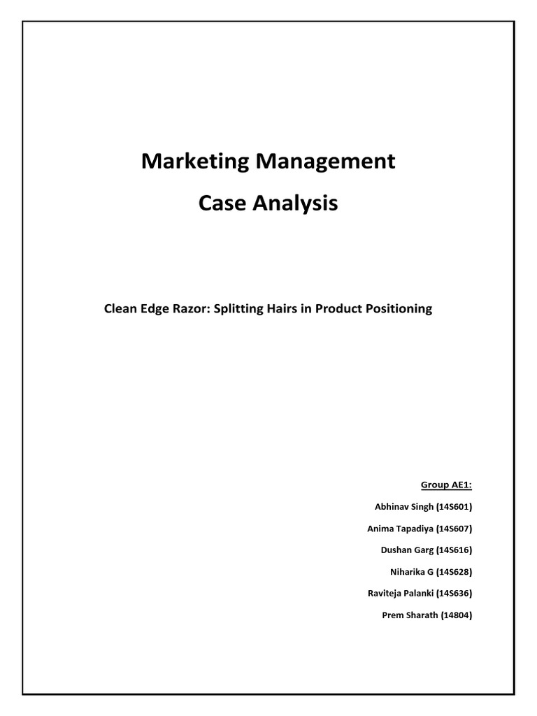 Clean Edge Razor Product Positioning | PDF | Shaving | Razor