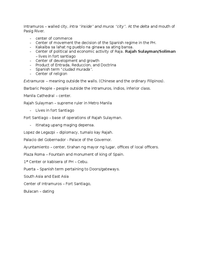 Structure of Intramuros | PDF | Philippines