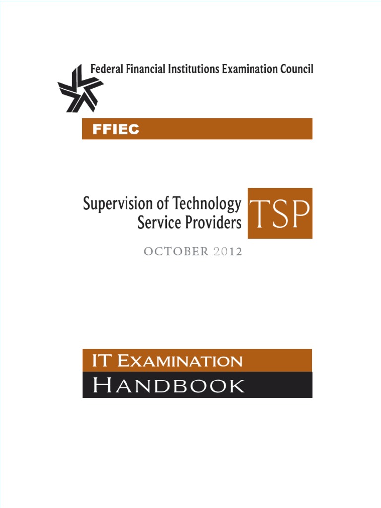 FFIEC ITBooklet SupervisionofTechnologyServiceProviders(TSP) | Federal ...