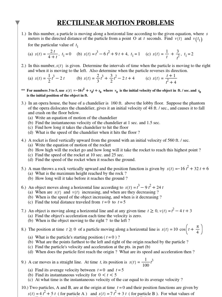 Rectilinear Motion 53 | PDF | Velocity | Acceleration