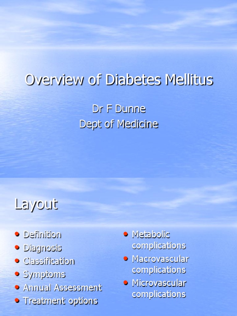 Overview of Diabetes Mellitus | PDF | Diabetes Mellitus | Diabetes ...