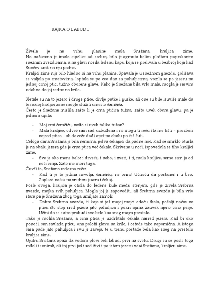 Bajka o Labudu | PDF