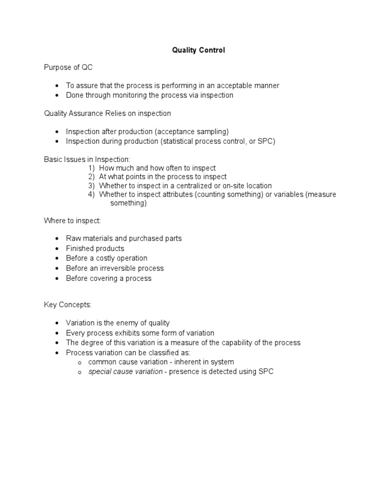 Quality Control | PDF | Statistics | Scientific Method