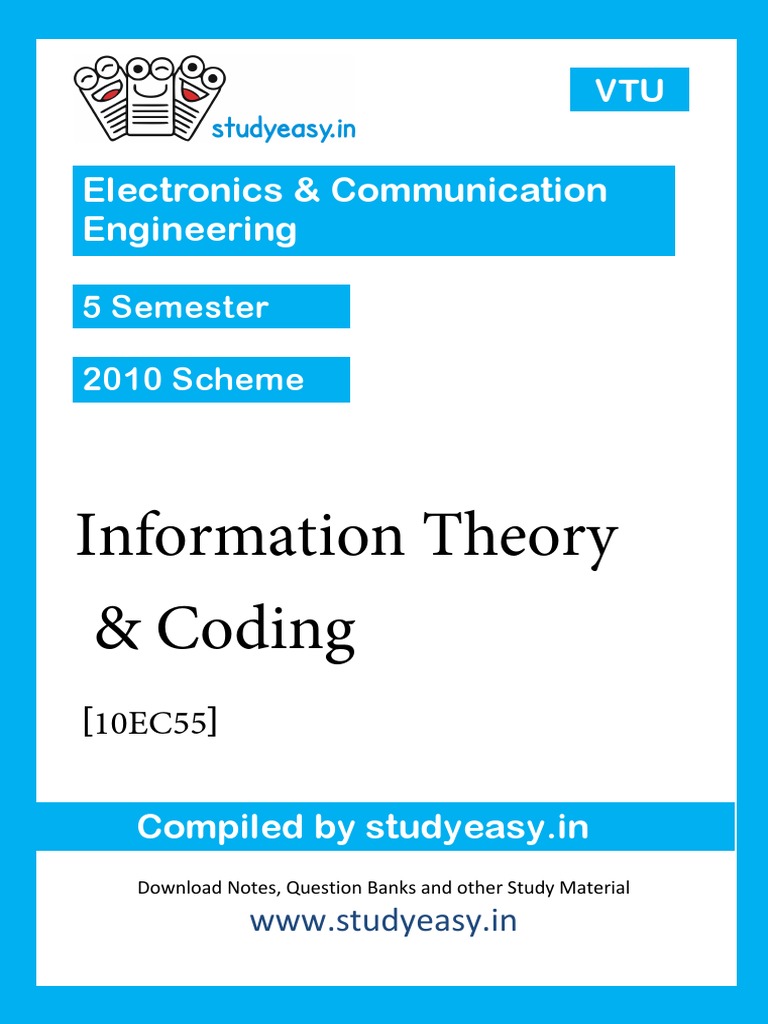 Ece V Sem Information Theory And Coding Unit1 2 3 4 5 6 7 8 Pdf Forward Error Correction Code
