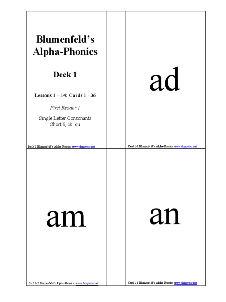 Card Decks | PDF | Phonics | Reading (Process)