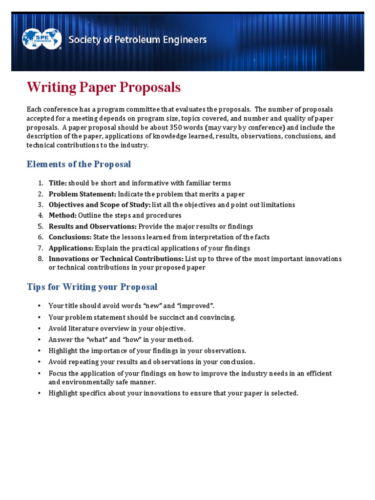 Writing SPE Paper Proposals | PDF | Abstract (Summary) | Cognition