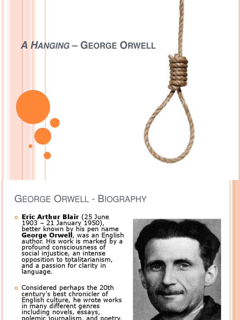 A Hanging e28093 Questions and Analysis (1) | George Orwell | Capital ...