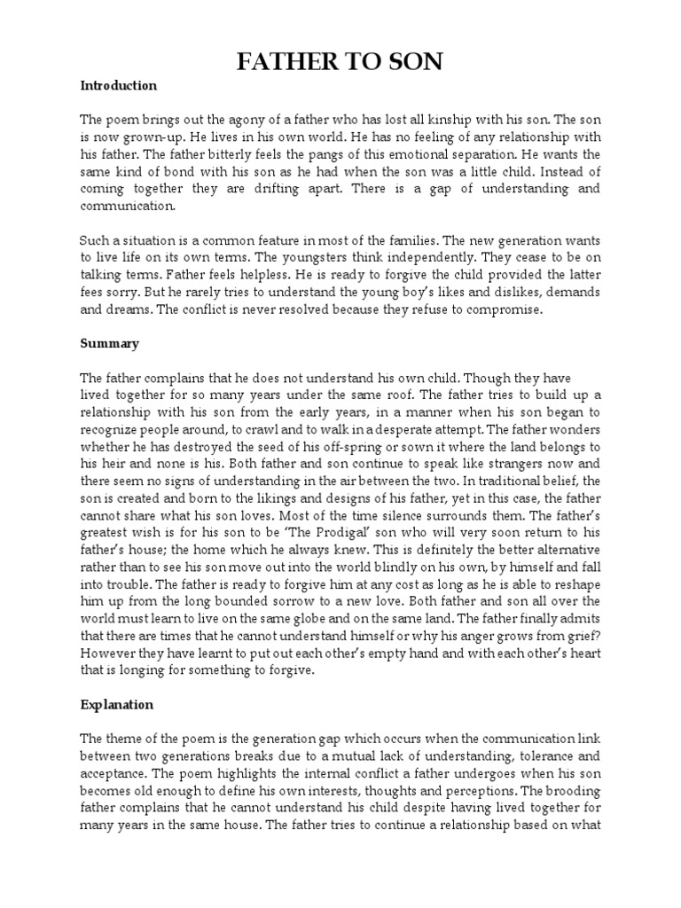 Father to Son | Forgiveness