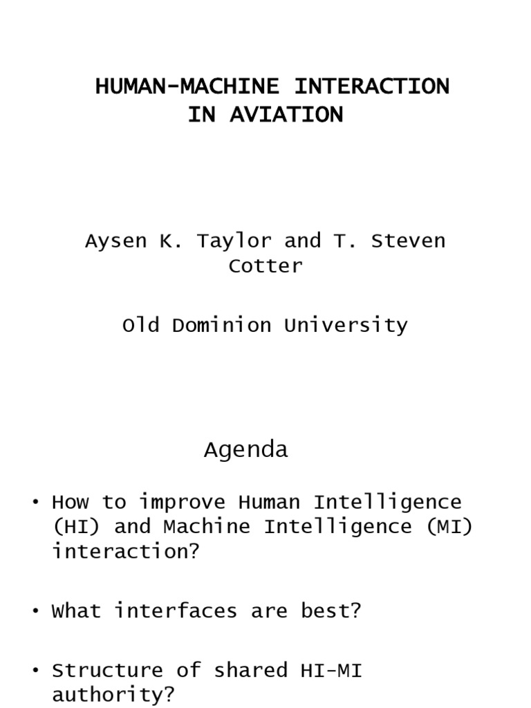 Human-Machine Interaction in Aviation | PDF | Cockpit | Automation