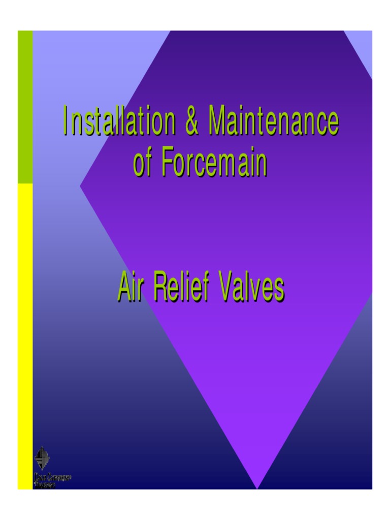 Installation & Maintenance of Forcemain Air Relief Valves | PDF | Pump ...