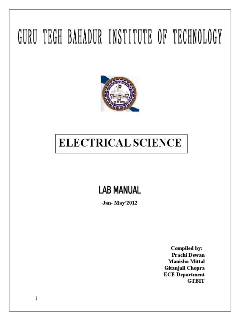 Basic Electrical Lab | PDF | Series And Parallel Circuits | Electrical ...