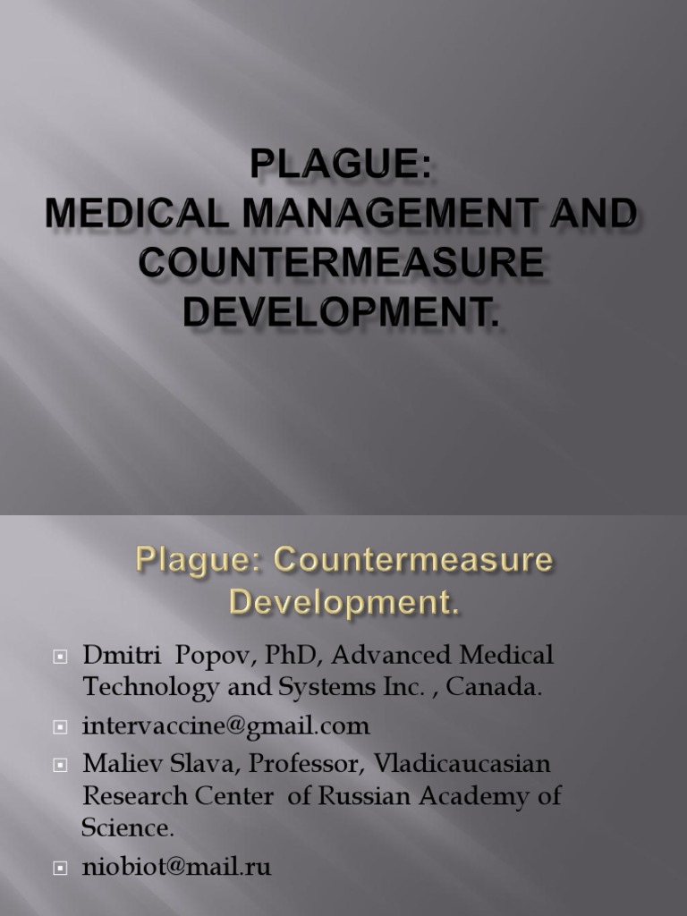 PLAGUE: Medical Management and Countermeasure Development. | PDF ...