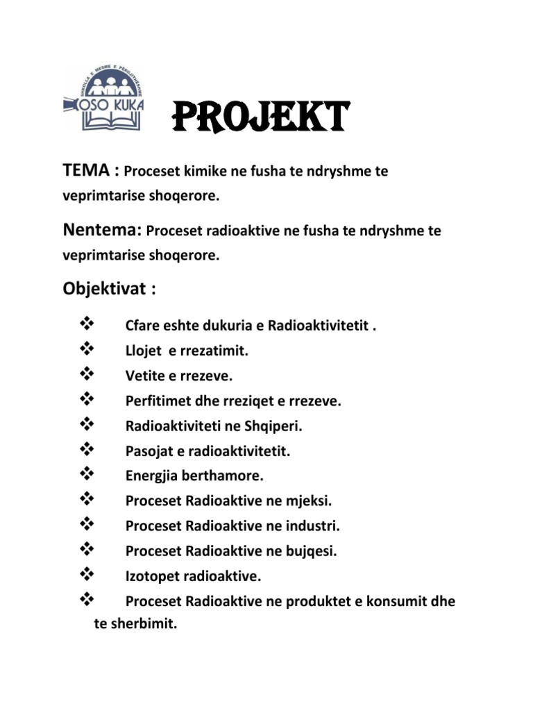 Proceset Kimike Ne Fusha Te Ndryshme Te Veprimtarise Shoqerore. | PDF