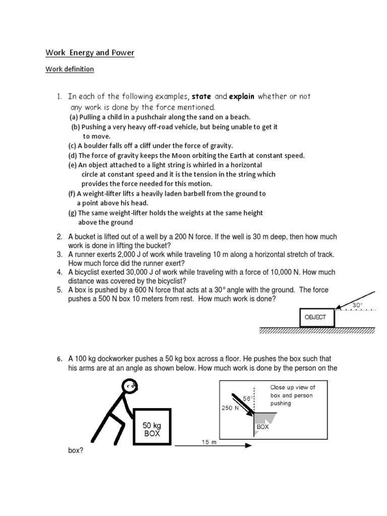 Work Energy and Power | Download Free PDF | Force | Potential Energy