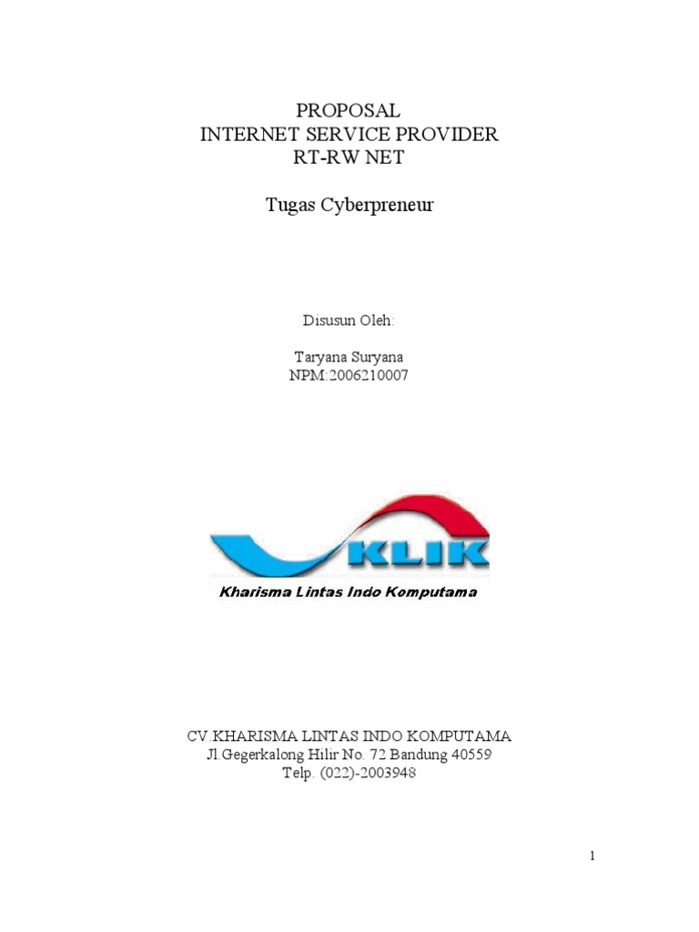 Proposal RT RW Net | PDF