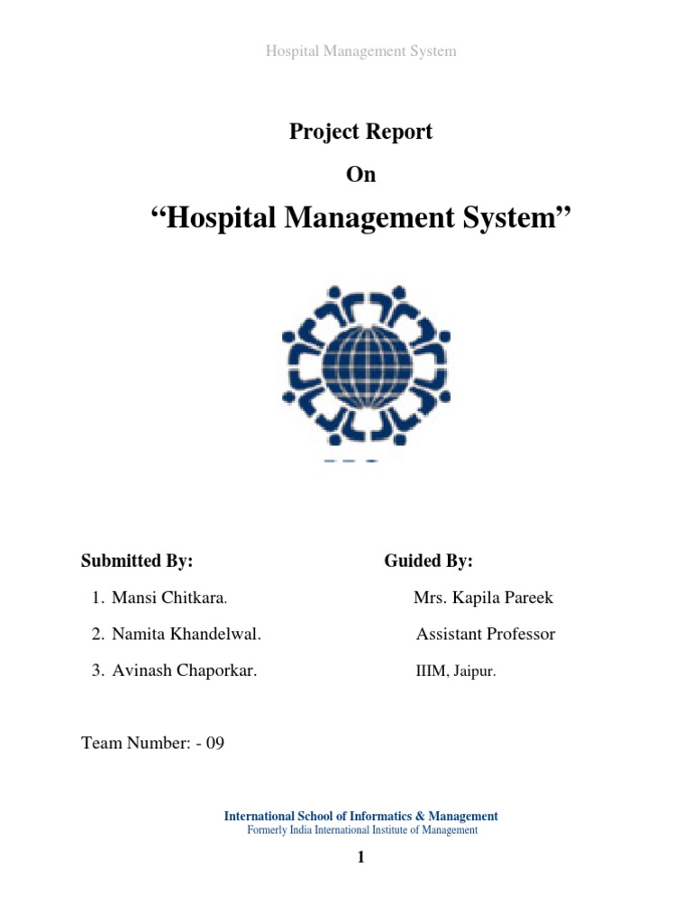 Hospital Management System Project Report | PDF | Feasibility Study ...
