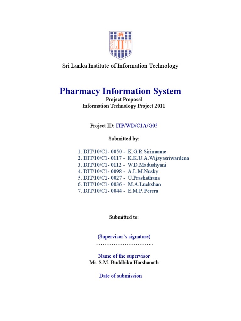 Pharmacy Proposal | PDF | Databases | Point Of Sale
