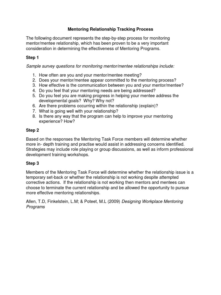 Mentoring Relationship Tracking Guide | PDF | Career & Growth