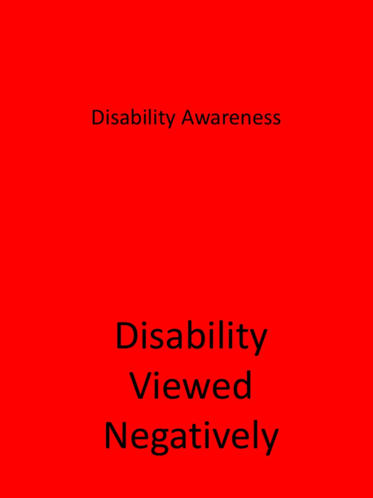 Disability Awareness - Powerpoint | PDF | Disability | Psychological ...