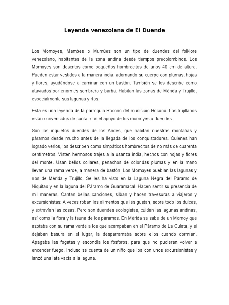 Leyenda Venezolana de El Duende | PDF | Mitología | Mente