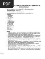 A Level Biology A (SNAB) Core Practical 3 - Beetroot Membane | PDF | Water