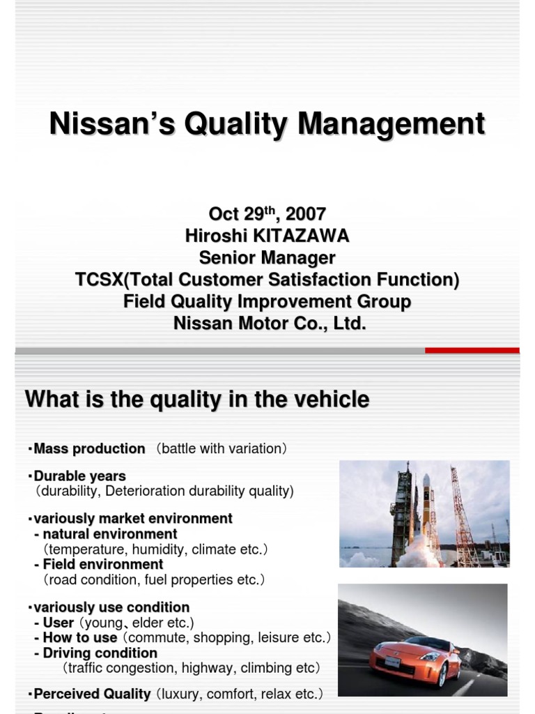 NISSAN Quality Management | PDF | Quality Management | Quality Assurance