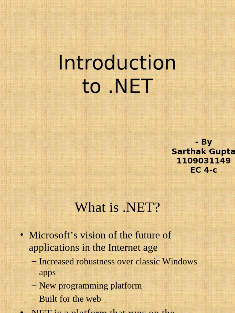 An Introduction to Microsoft's .NET Platform: A Technical Overview of ...