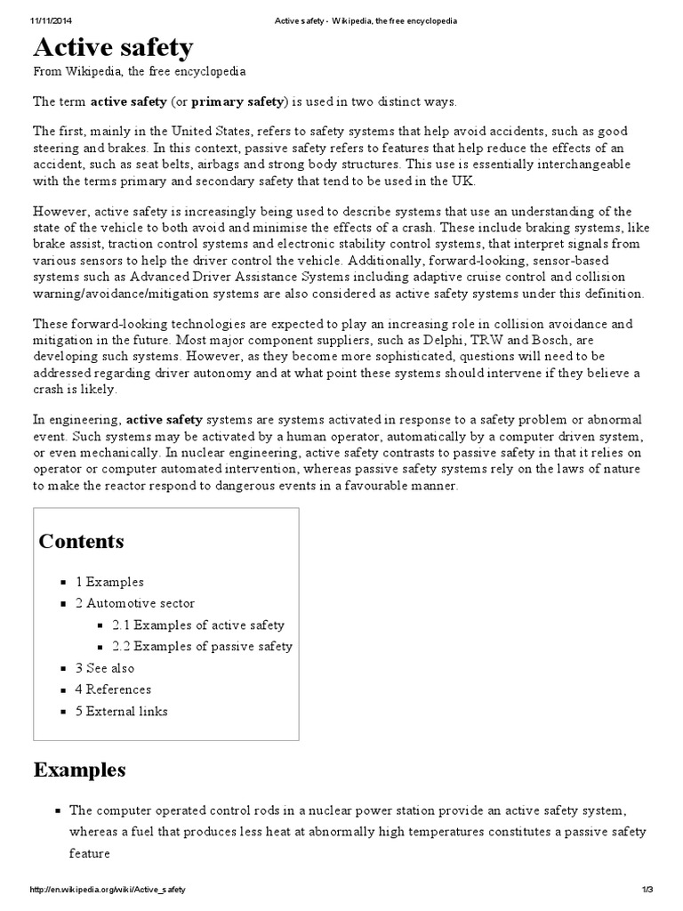 Active Safety: From Wikipedia, The Free Encyclopedia | Download Free ...