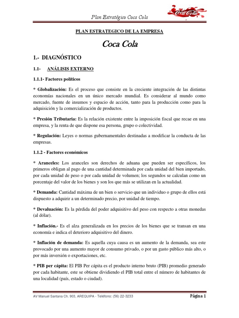 Plan Estrategico Coca Cola