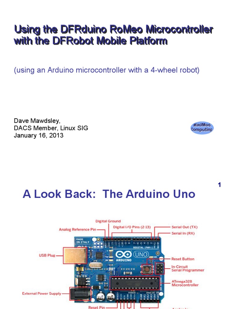 Using The Dfrduino Romeo Microcontroller With The Dfrobot Mobile Platform | PDF | Arduino ...